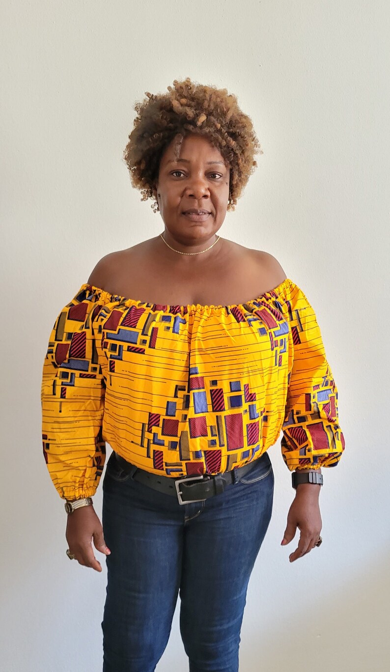 Ankara Off Shoulder Crop Top Kente Off Shoulder Top African Etsy