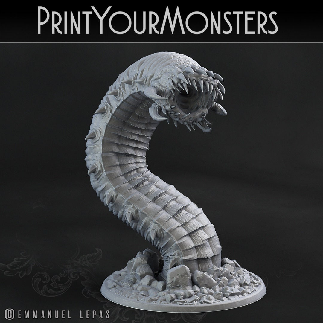 Giant Worm Available in 28 Mm or 32 Mm Scale Modular for Dnd - Etsy