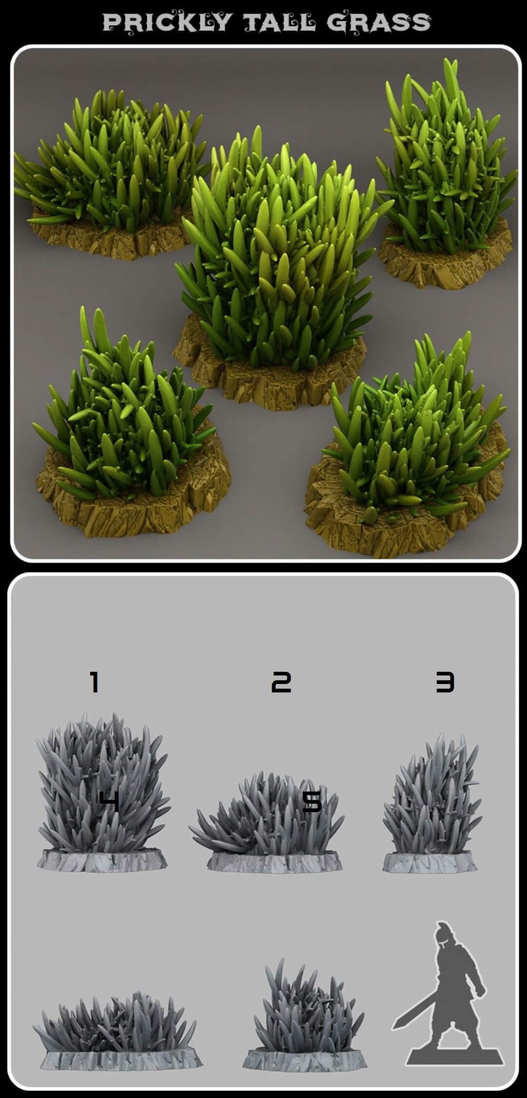 Plants Prickly Tall Grass, Available in 28 Mm or 32 Mm Scale, Modular ...
