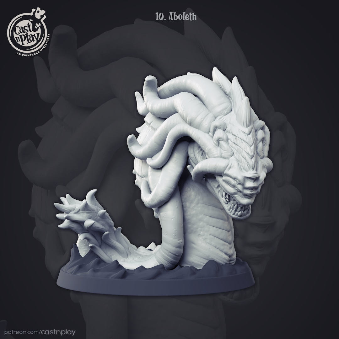 Sea Snake aboleth Water Monster Cast N Play Miniature Figure Dungeons ...