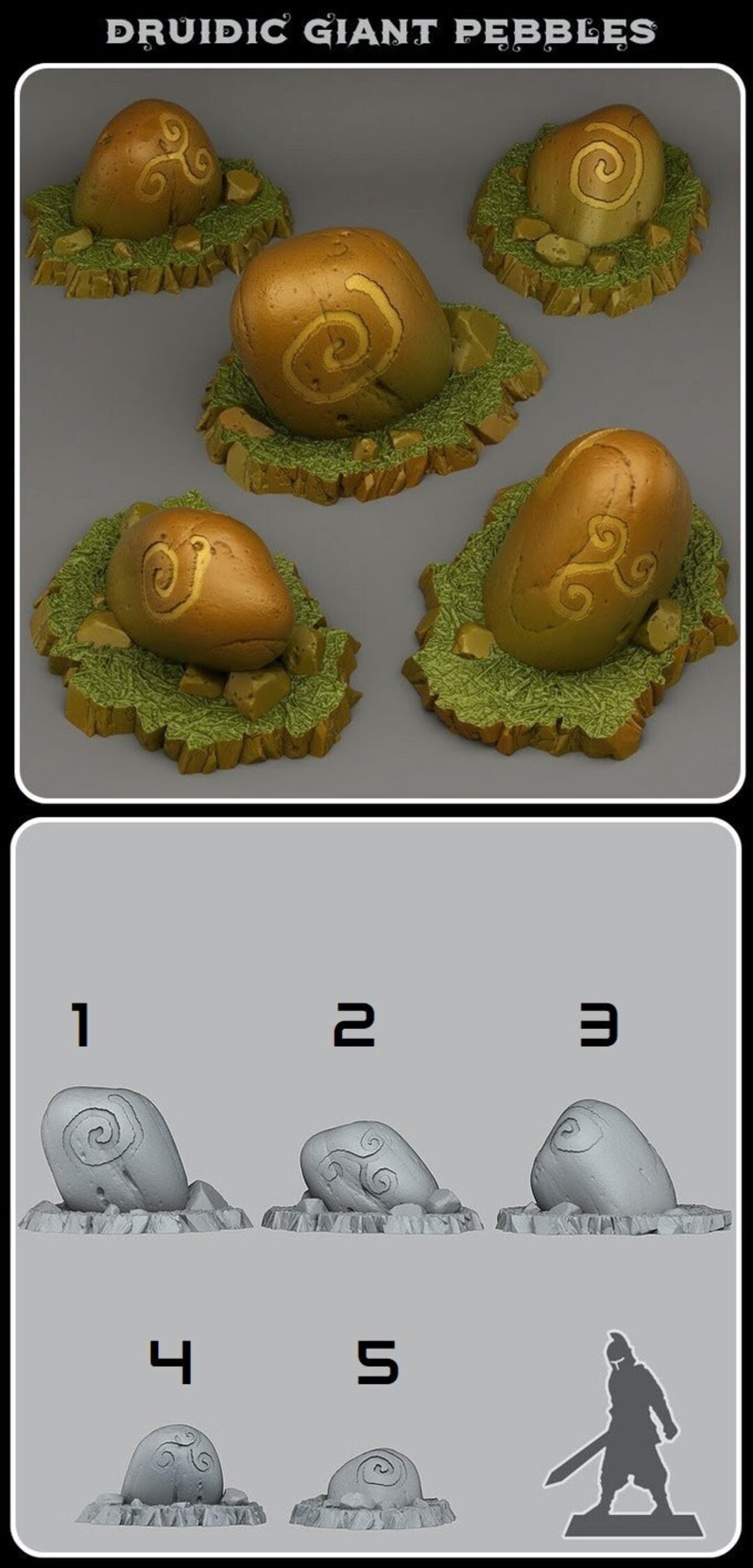 Stones Druid Giant Pebbles Available in 28 Mm or 32 Mm - Etsy