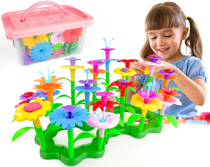 Flower Garden Building Toy Set for 3, 4, 5, 6 Year Old Girls - 98 Pcs ...