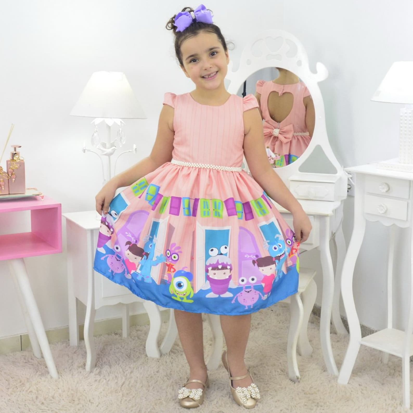 Boo Monsters Inc Dress Girl Birthday Party | Etsy