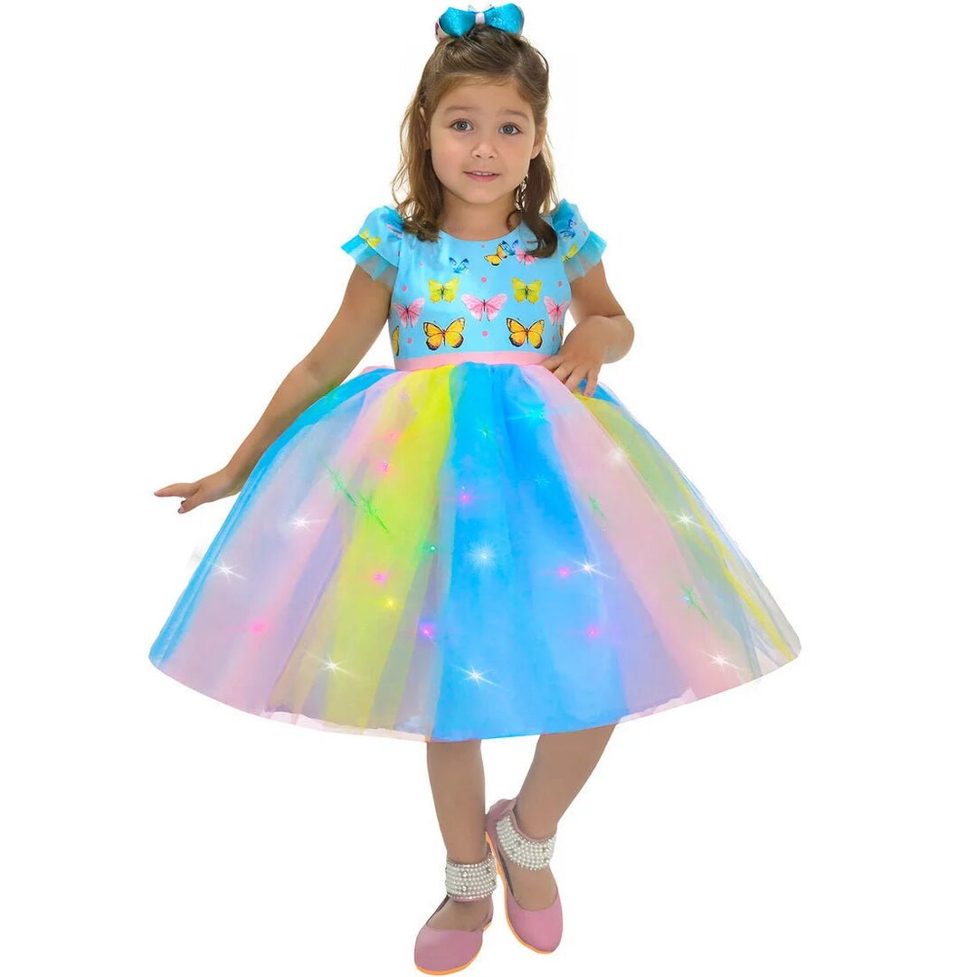 Butterfly-themed Dress With LED Lights and Pretty Bow - Etsy