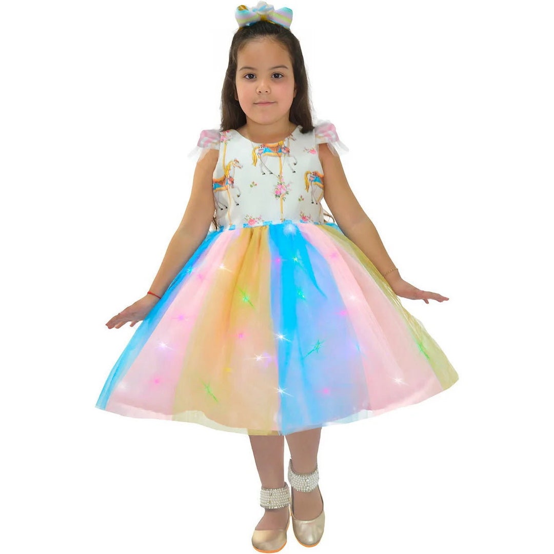Enchanted Carousel Dress With LED and Beautiful Hair Bow - Etsy