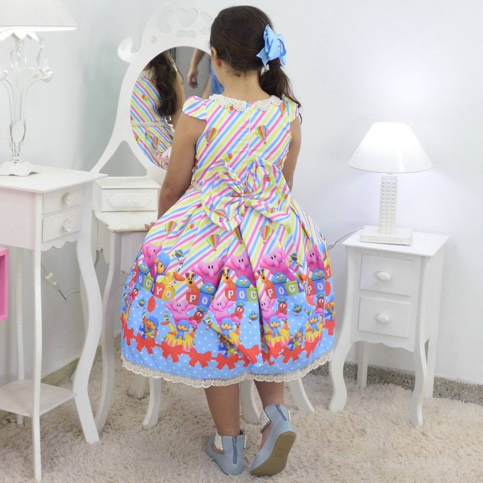 Pocoyo Luxe Dress Hair Bow Girl Petticoat Clothing - Etsy