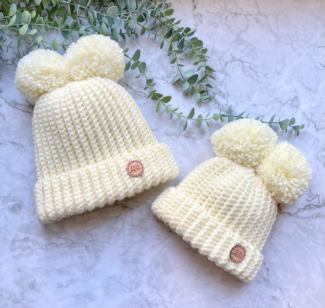 Ella and Rose Mummy and Me | Daddy and Me Double Pom Pom Hat| Parent ...