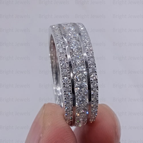 Mens Lab Diamond Ring Men's Full Eternity Wedding Band - Etsy