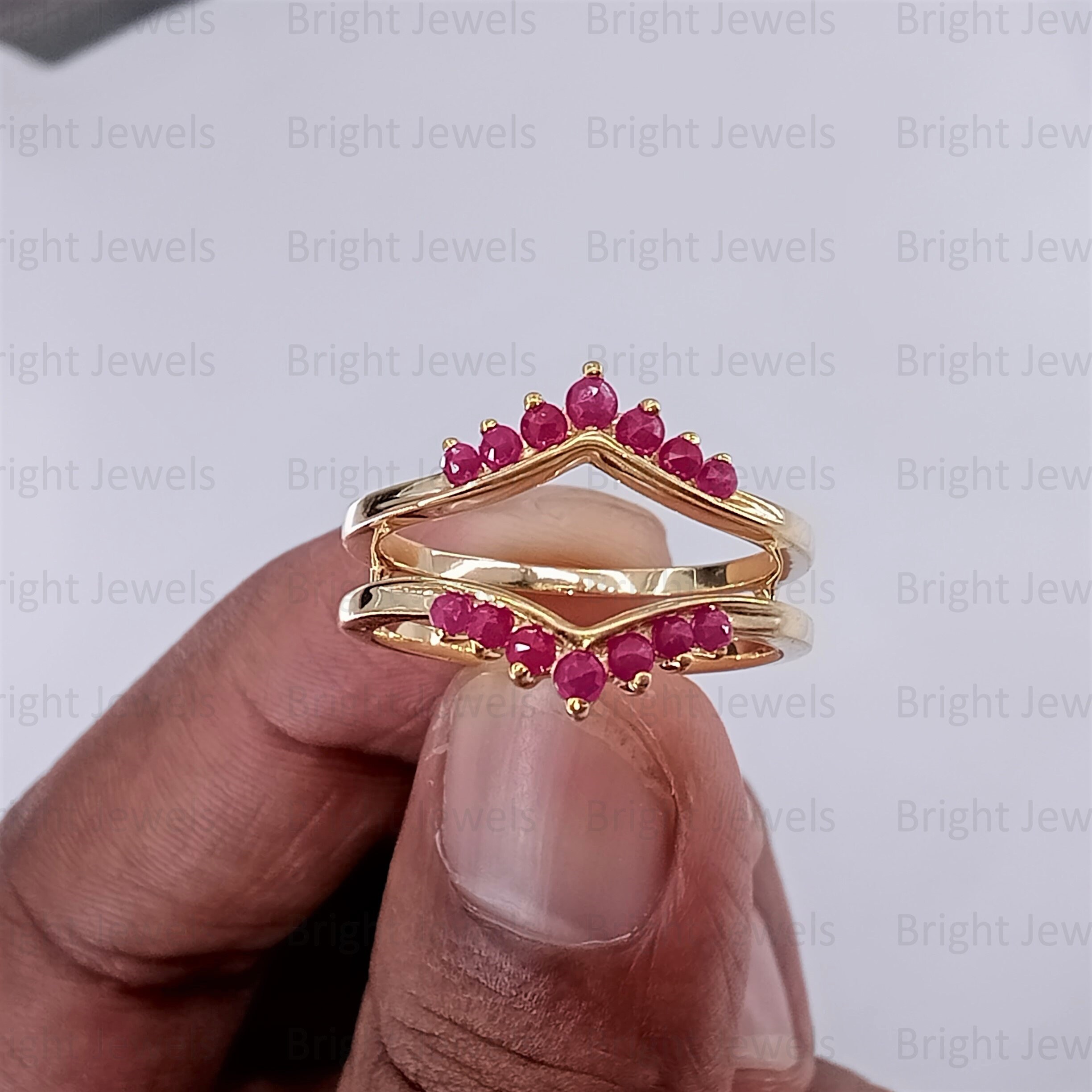 Round Cut Red Ruby Ring Enhancer Aggie Ring Enhancer - Etsy