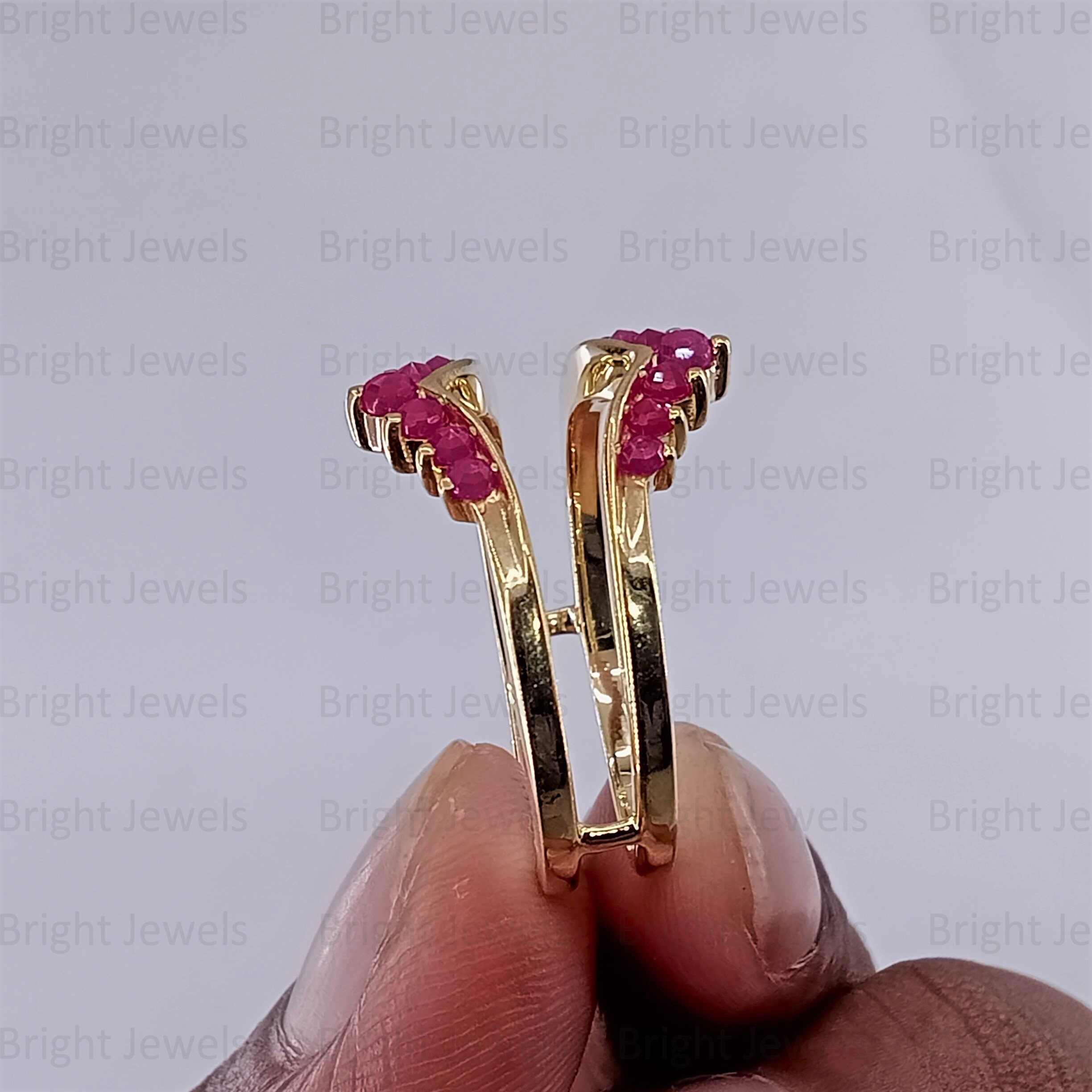 Round Cut Red Ruby Ring Enhancer Aggie Ring Enhancer - Etsy