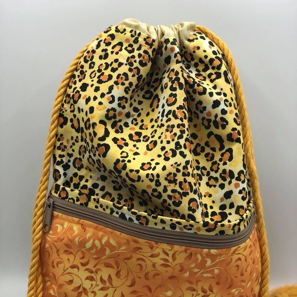 Drawstring Backpack With Outside Zipper - Etsy