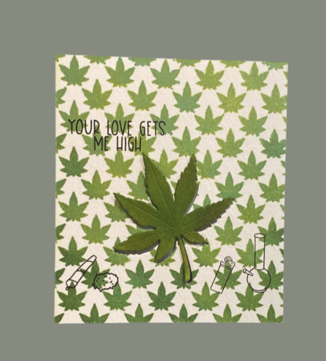 Valentines Day Card Funny Weed Valentines Card Your Love Gets Me High ...