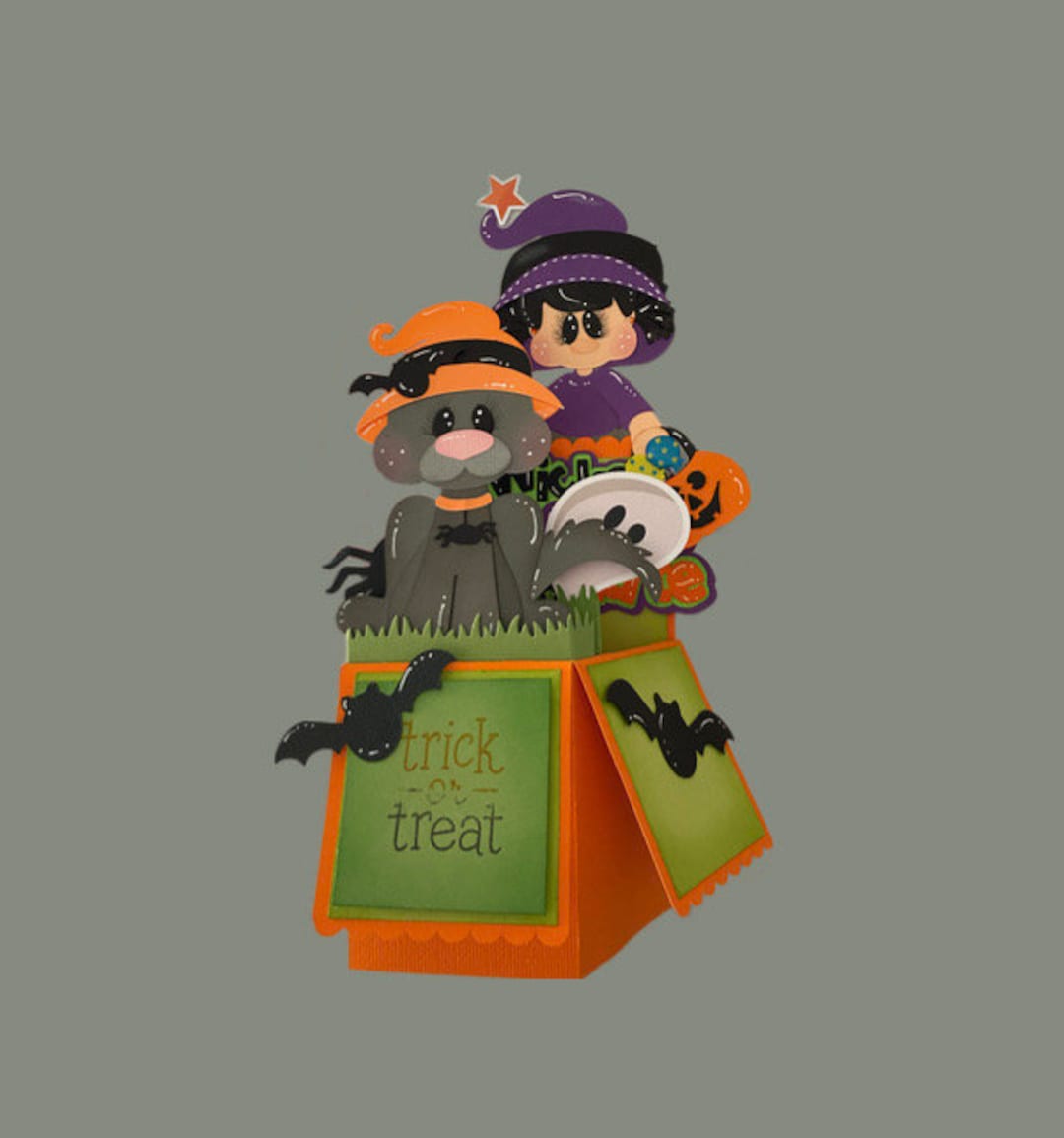 Handmade Halloween Witch Pop up Card Paper Piecing Premade - Etsy