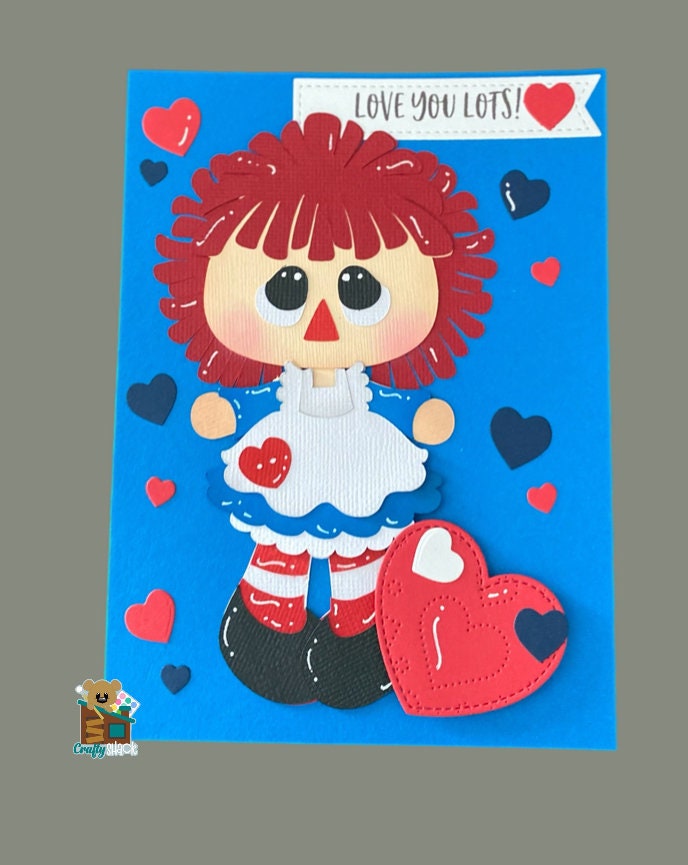 Rag Doll Cards Celebration Card Premade Rag Dolls Card Paper Piecing ...