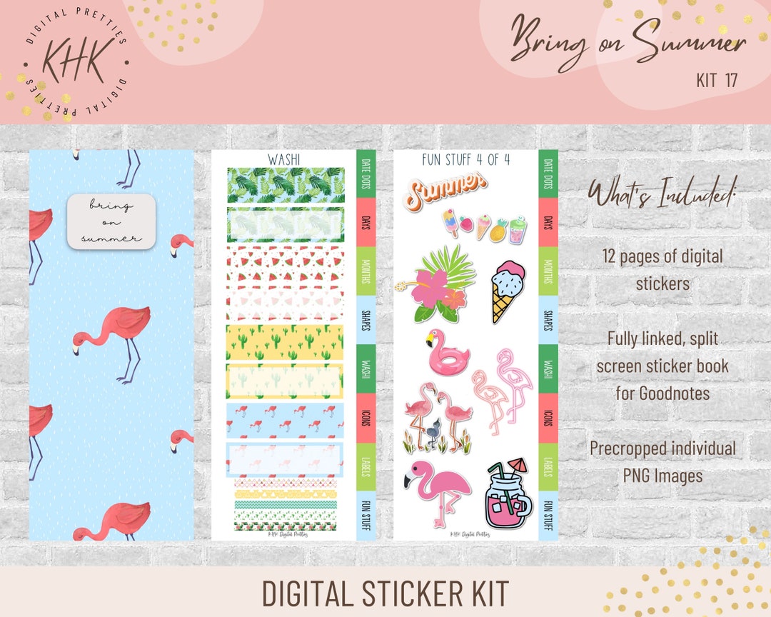 Kit 17 - Bring on Summer | Digital Stickers | Functional Stickers for ...