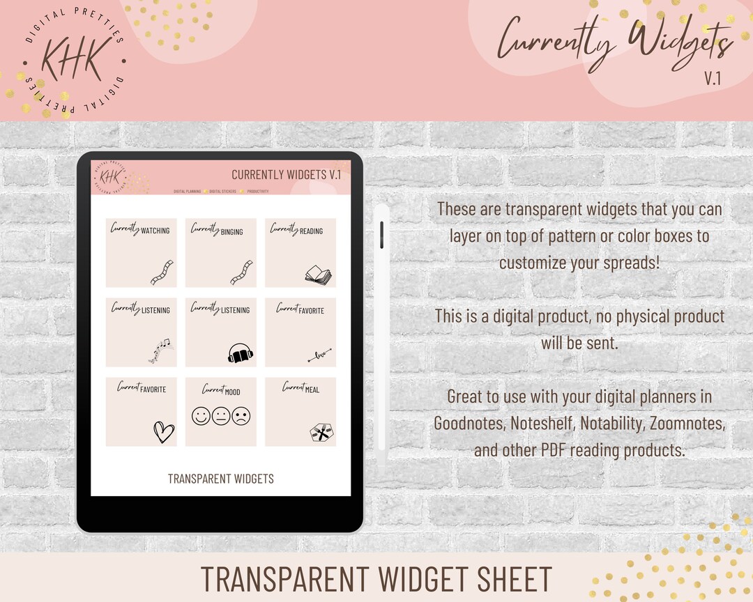 Currently Widgets V.1 | Digital Stickers | Digital Planning | Digital ...
