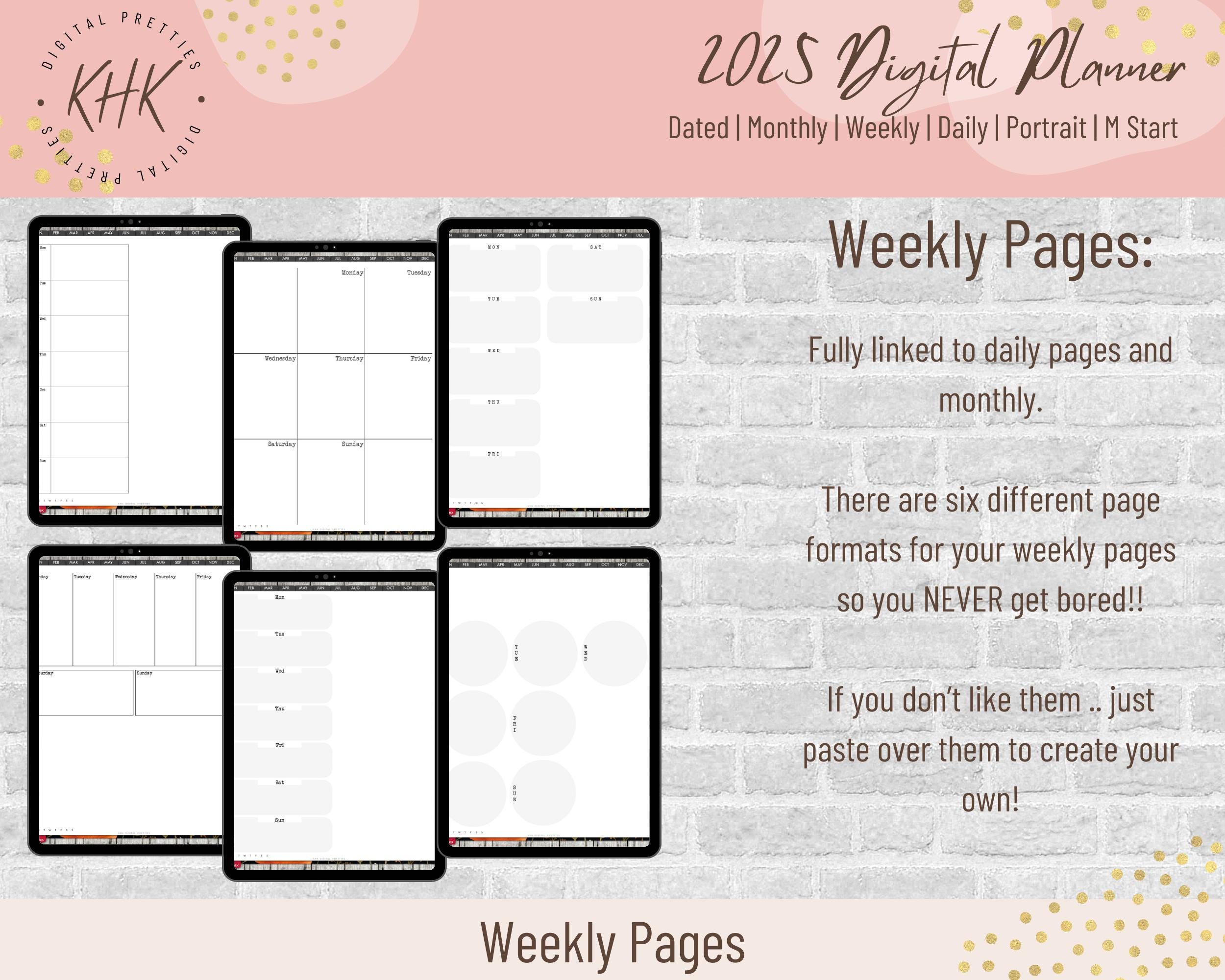 Digital Planner | KHK 2025 Planner | Monthly/weekly/daily Planner | 2025 Dated - Etsy