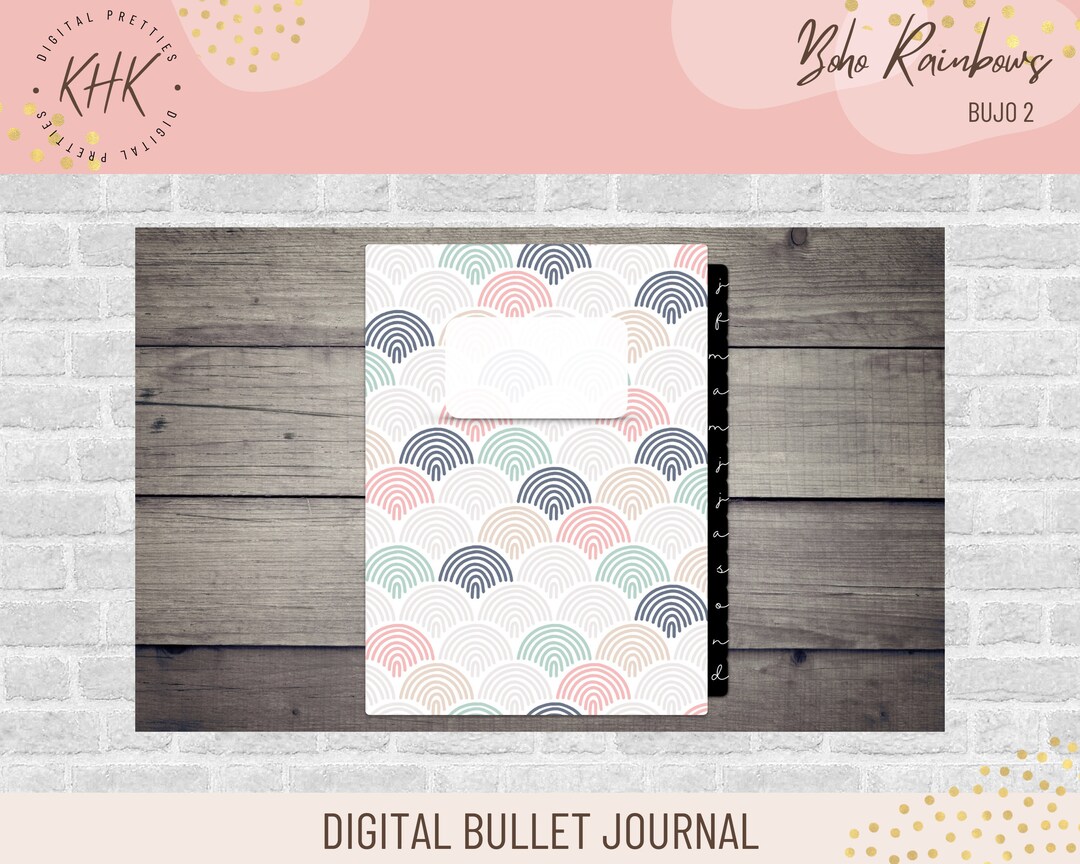 Digital Bullet Journal | KHK Boho Rainbows Bujo 2 - Etsy