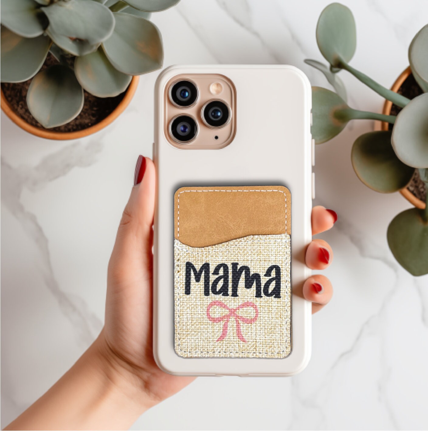 Mama Coquette Pink Bow Phone Wallet, Pink Ribbon Credit Card Holder ...