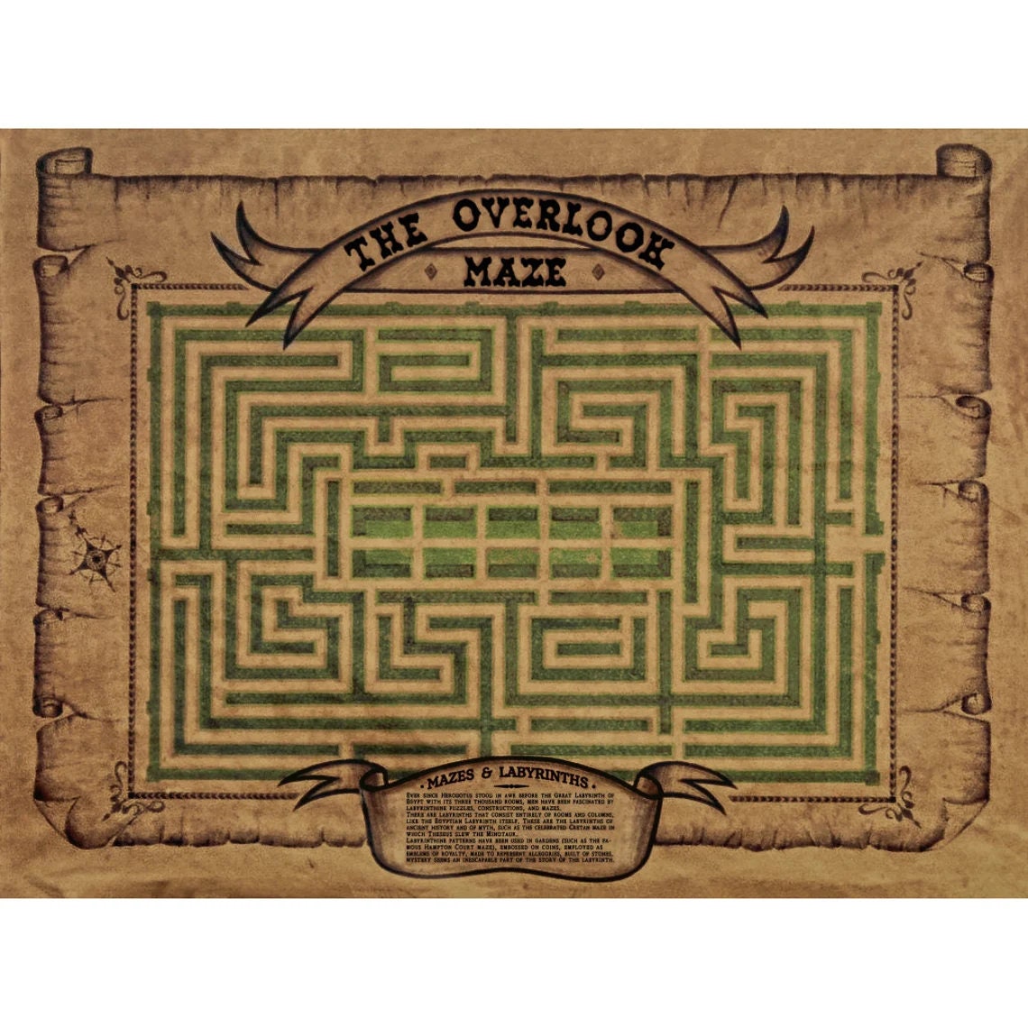 The Overlook Maze Map - the Shining - Etsy