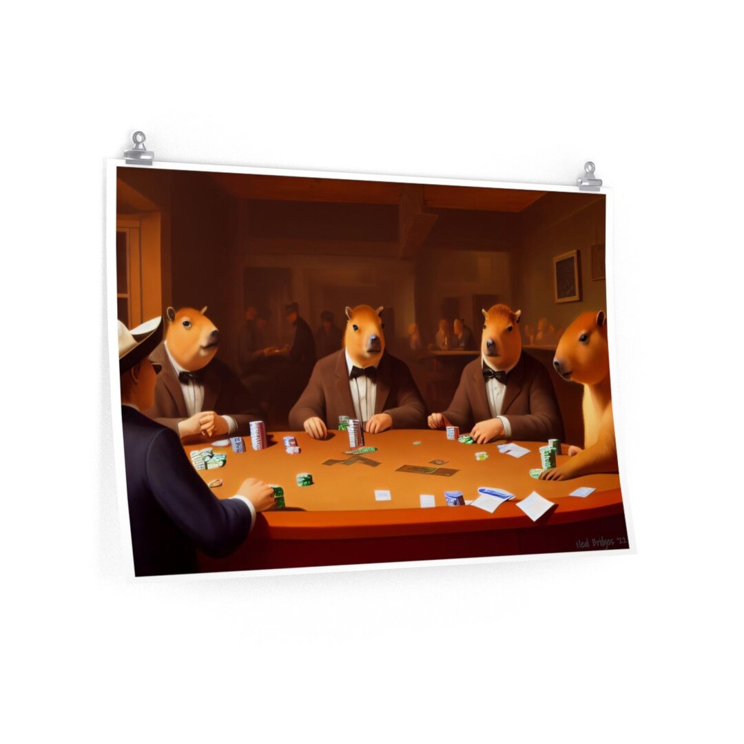 Capybaras Playing Poker -- Art Print - Etsy