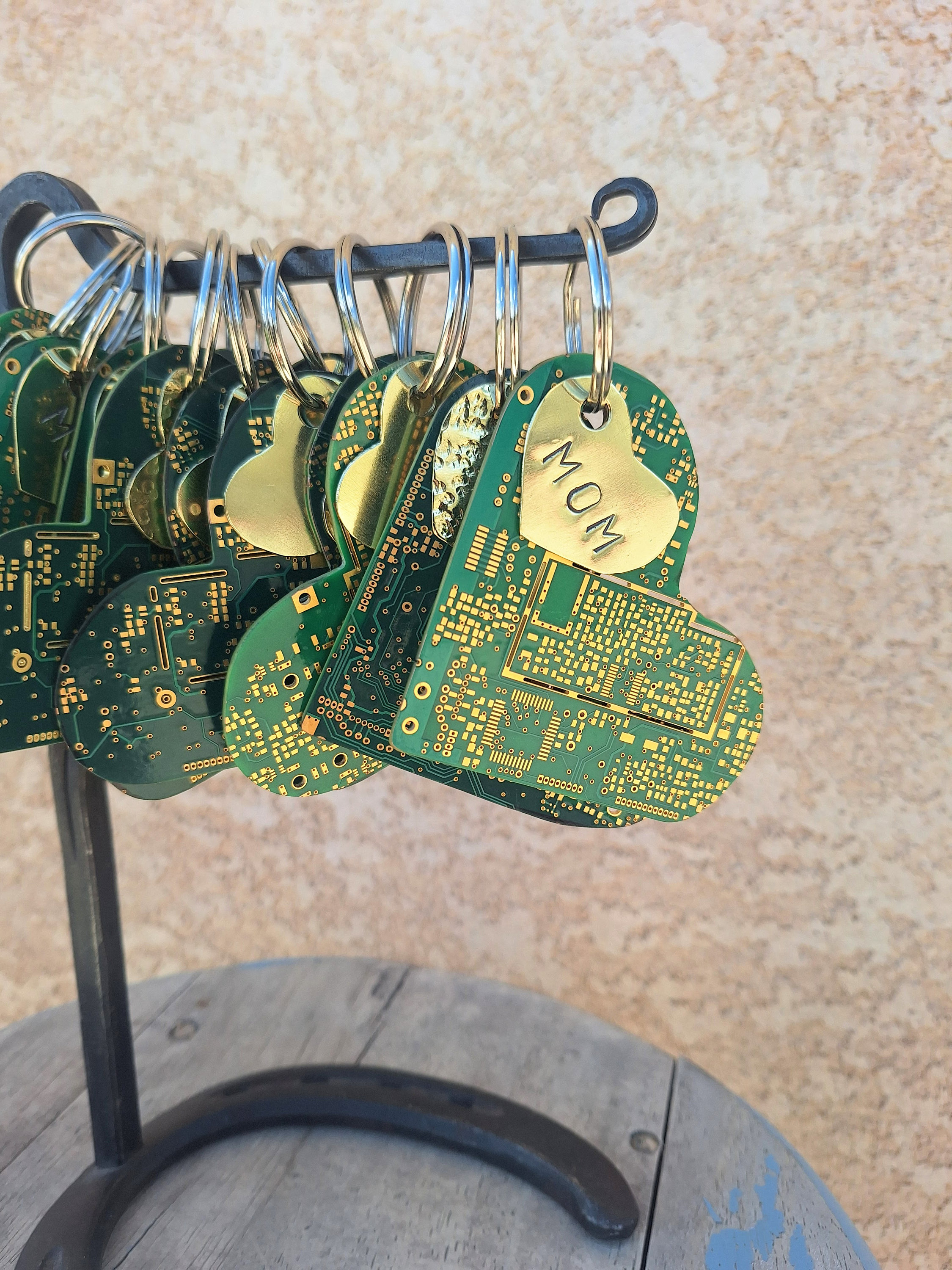 Recycled Motherboard Heart Keychain, Upcycled Art, Unique Keychain, Eco ...