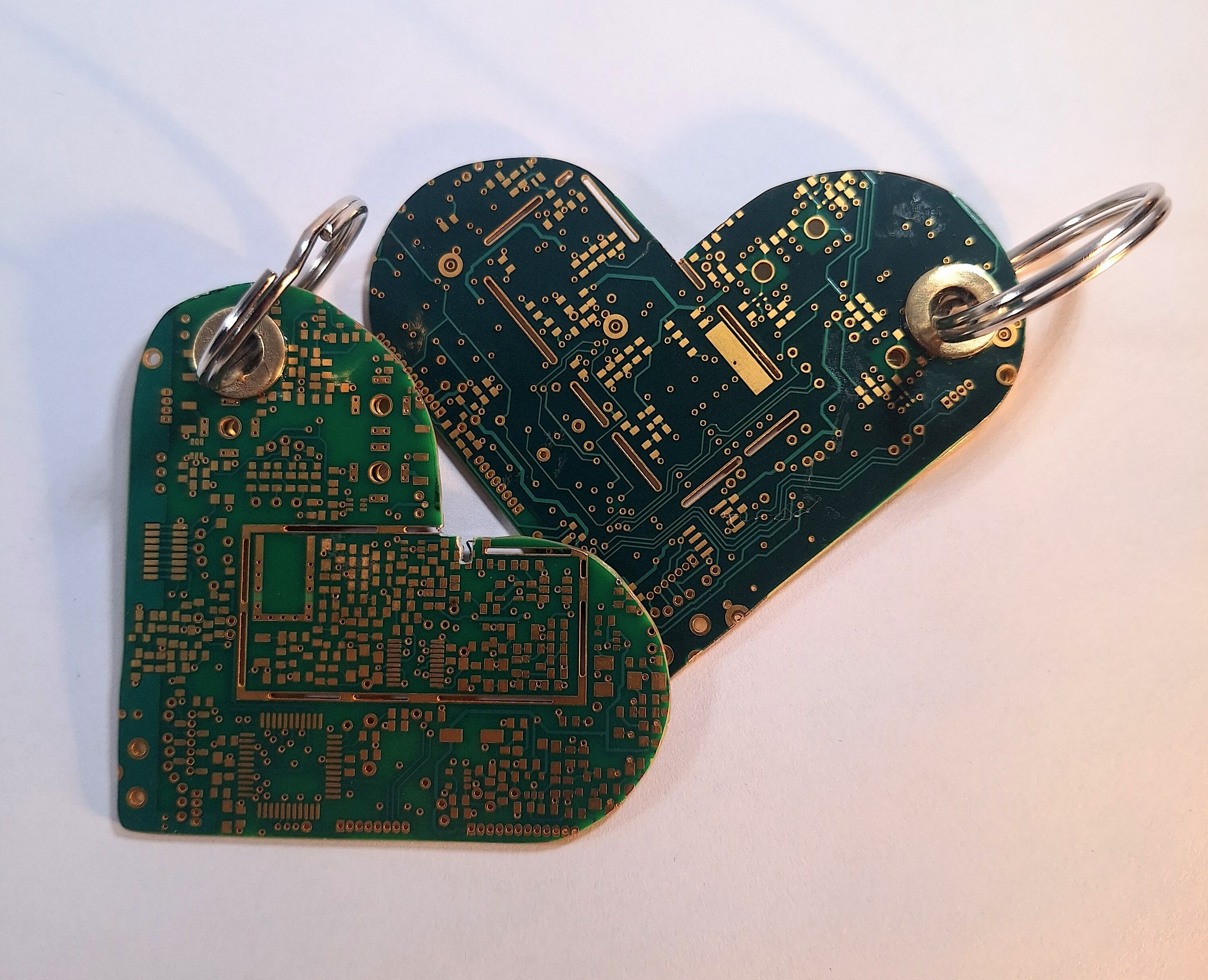 Recycled Motherboard Heart Keychain, Upcycled Art, Unique Keychain, Eco ...