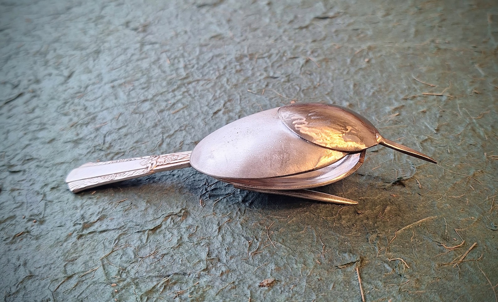 Spoon Bird Sculpture | Upcycled Silverware Art | Handmade Chickadee ...