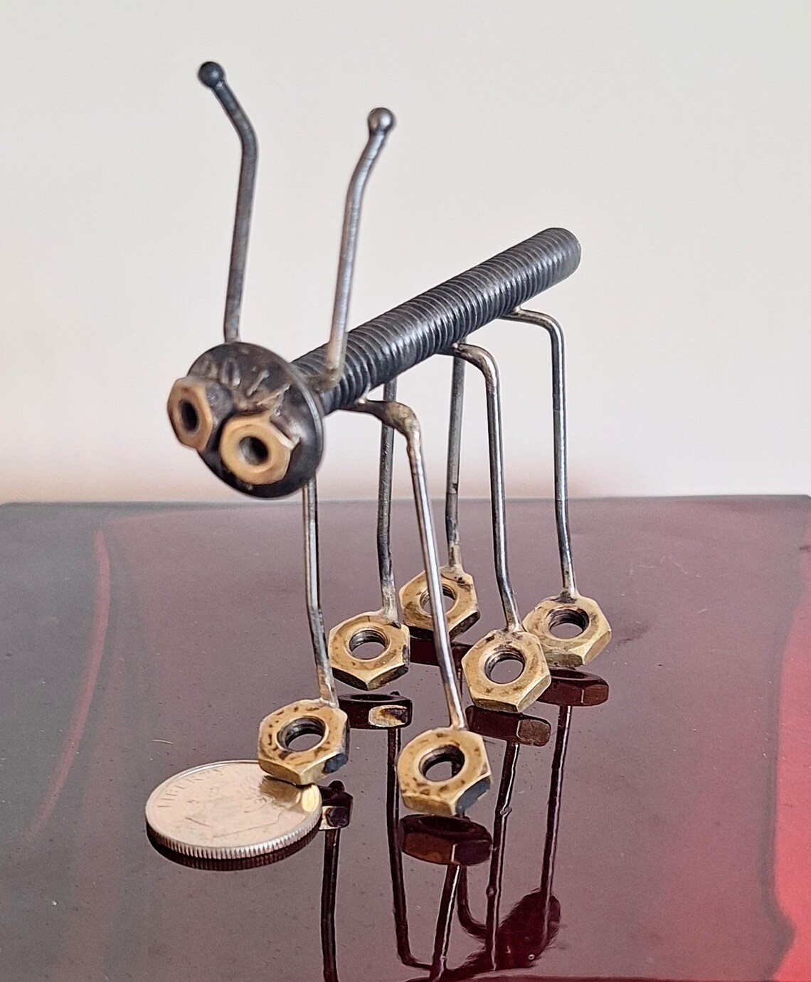 Ants Go Nuts!, Upcycled Art, Eco Art, Nuts, Bolts, Unique Gift, Insects ...