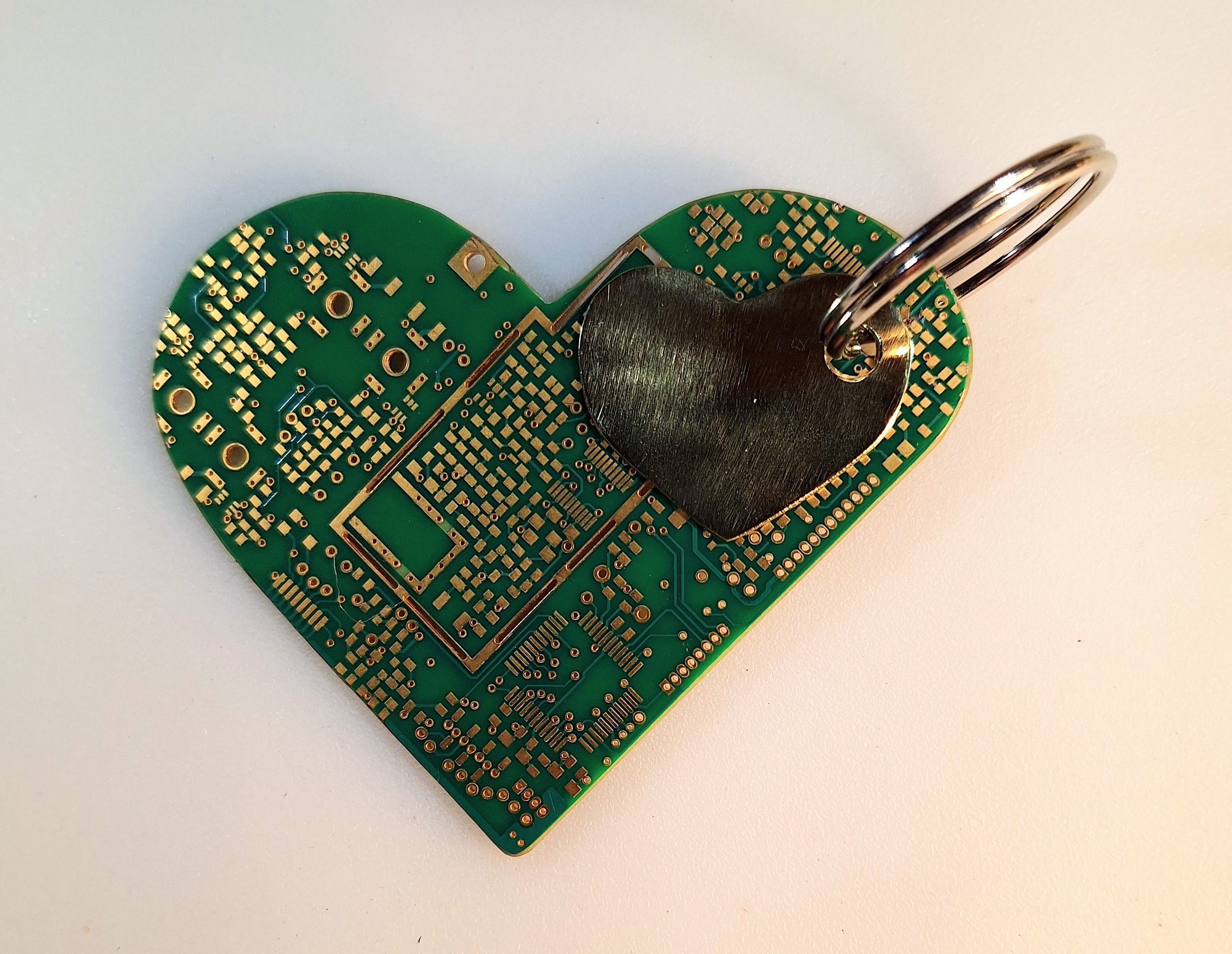 Recycled Motherboard Heart Keychain, Upcycled Art, Unique Keychain, Eco ...