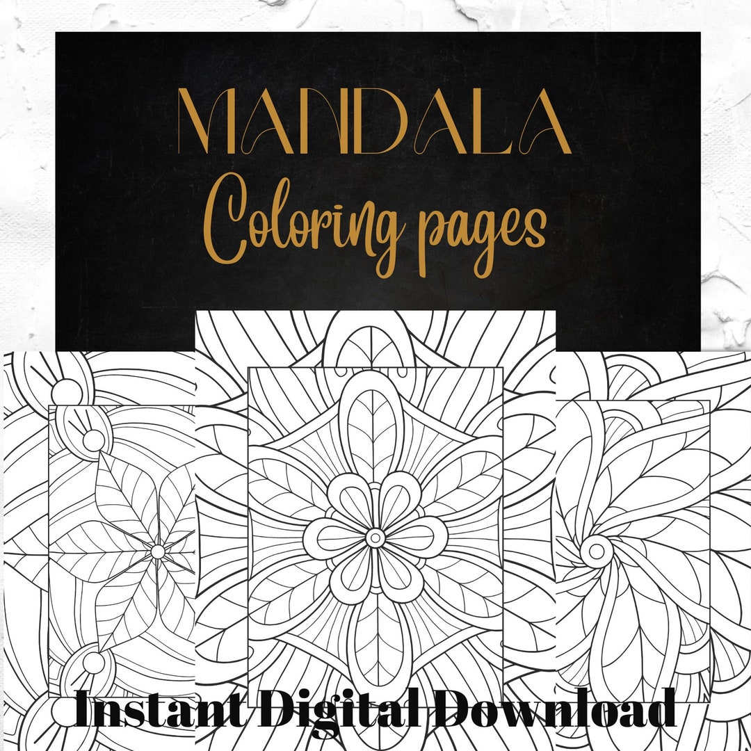 6 Mandala Coloring Pages in PDF Form|instant Digital Download|abstract ...