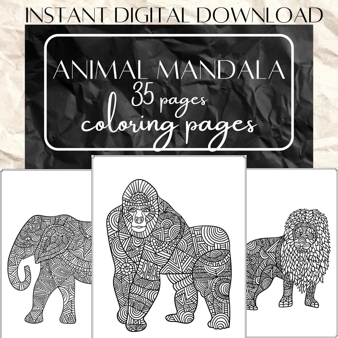 35 Creative Animal Coloring Pages|instant Digital Download|coloring ...