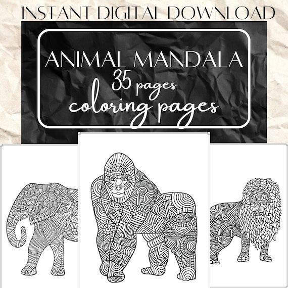 35 Creative Animal Coloring Pagesinstant Digital - Etsy