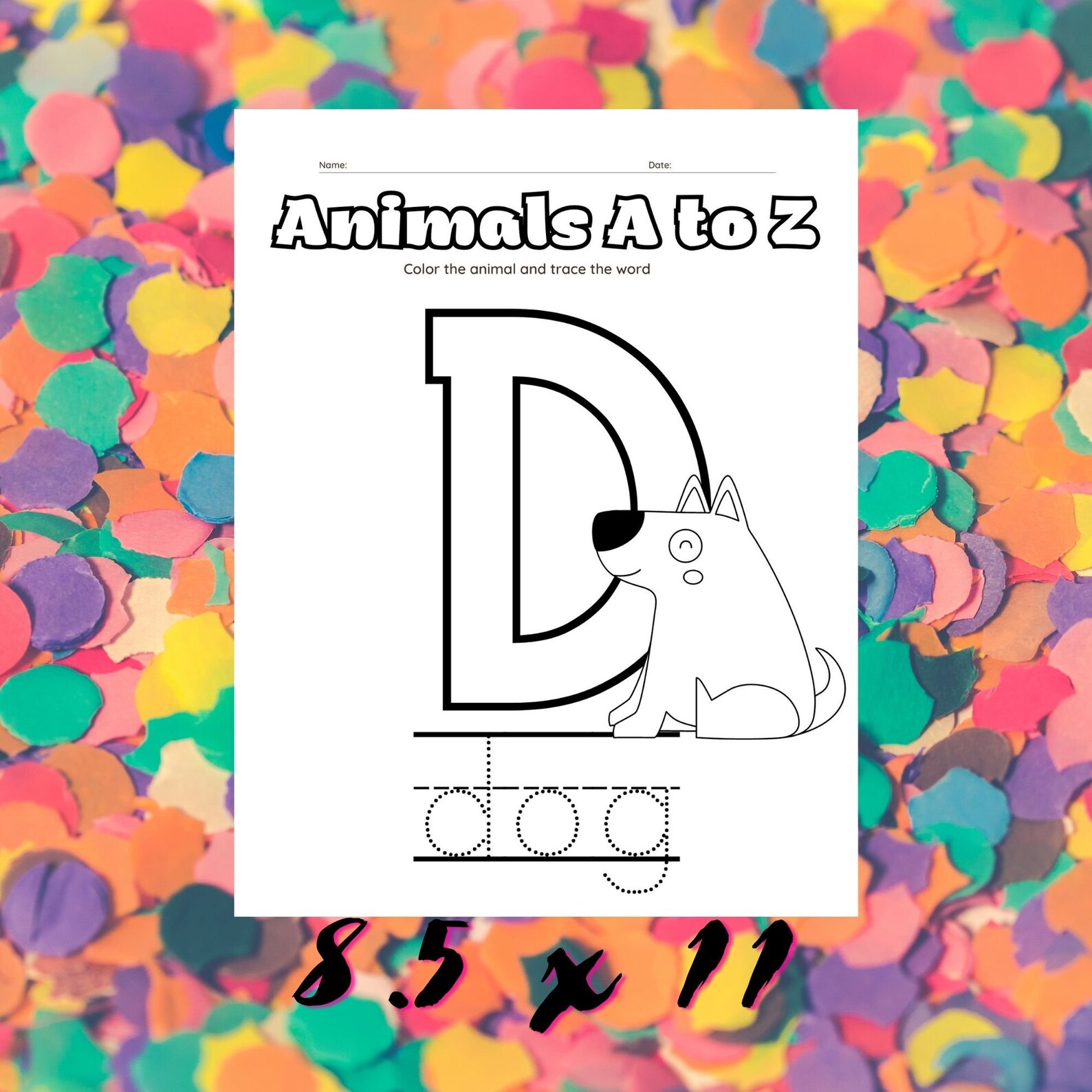 Animal A to Z Coloring Pages- 26 Digital Prints of the Alphabet ...