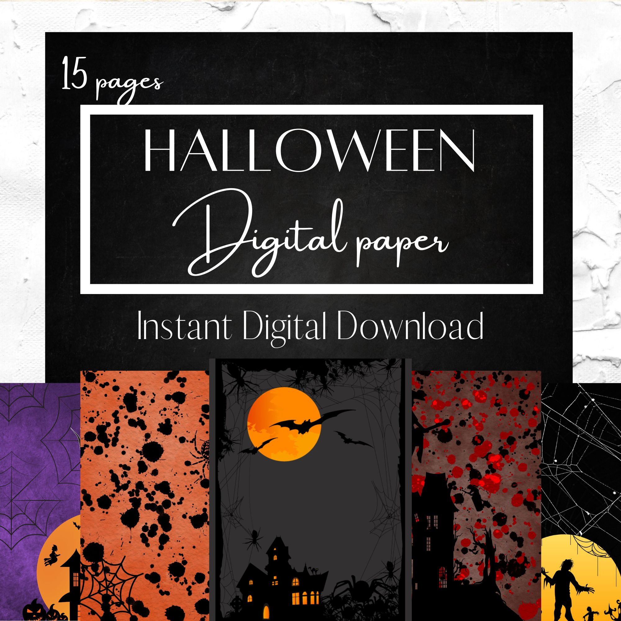 15 Halloween Digital Paper|craft Journaling Scrapbooking|instant ...