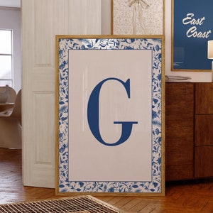 Custom Letter G Wall Art in Modern Font, Monogram G Print for Home ...