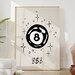 Trendy Retro 8 Ball Print, Illustration, Vintage Wall Art, Eight Ball ...