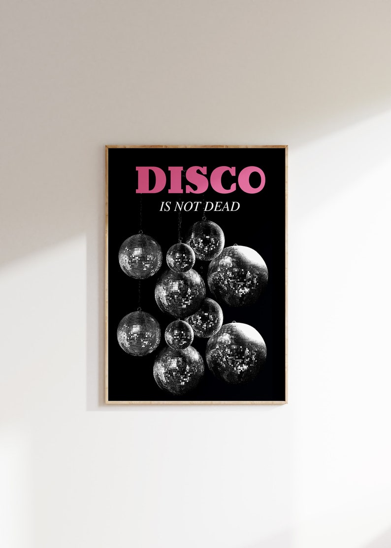 Disco Poster 70s Wall Art Disco Ball Print Psychedelic Art Retro Print ...