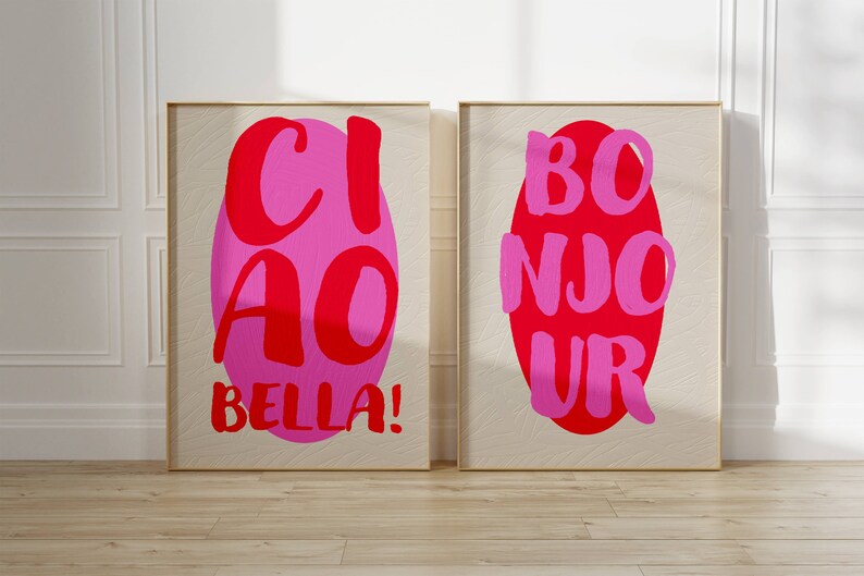 Ciao Bella Print Retro Wall Decor Cute Prints Aesthetic Wall - Etsy