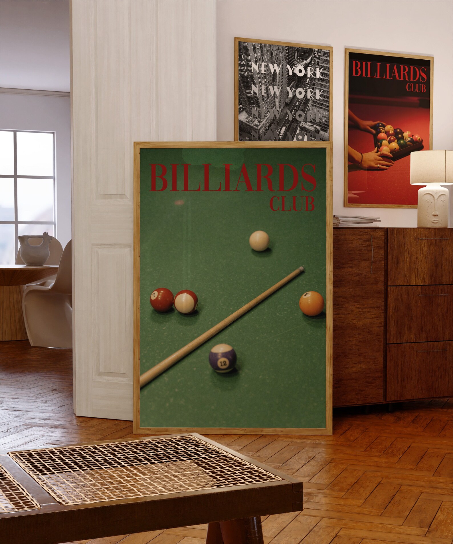 Billiards Club Poster Billiard Print 70s Retro Wall Art Print ...