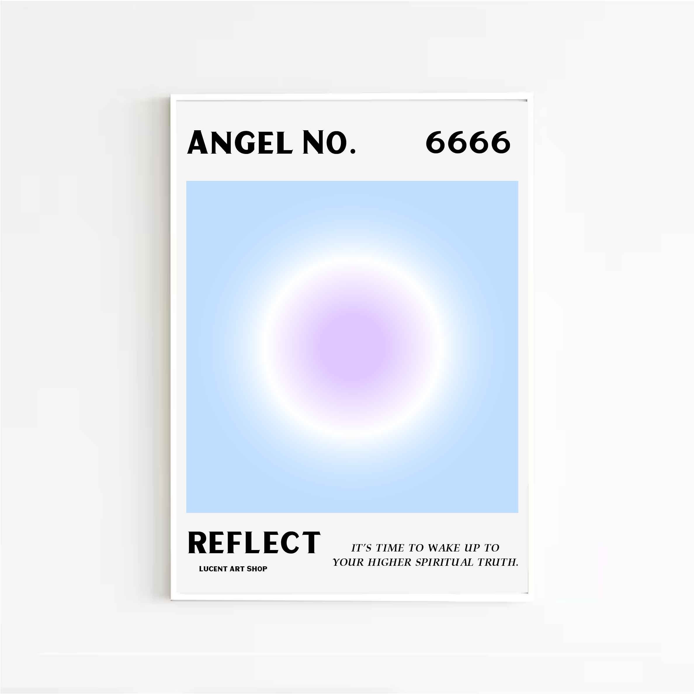 Angel Number 6666 Manifestation Energy Gradient Design Gallery Wall Art ...