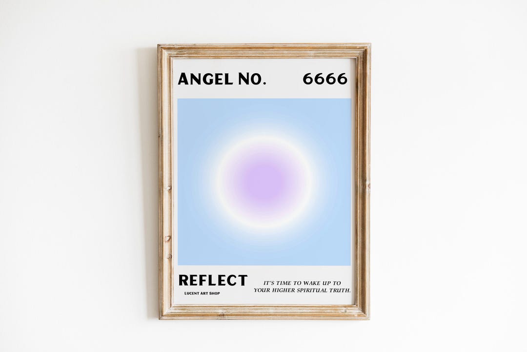 Angel Number 6666 Manifestation Energy Gradient Design Gallery Wall Art ...