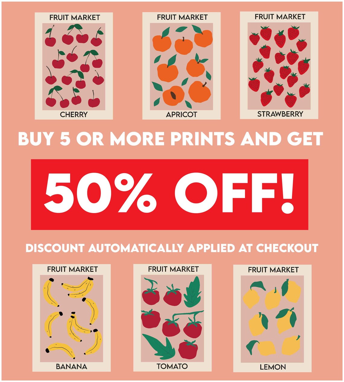 Fruit Market Poster Cherry Print Printable Wall Art - Etsy