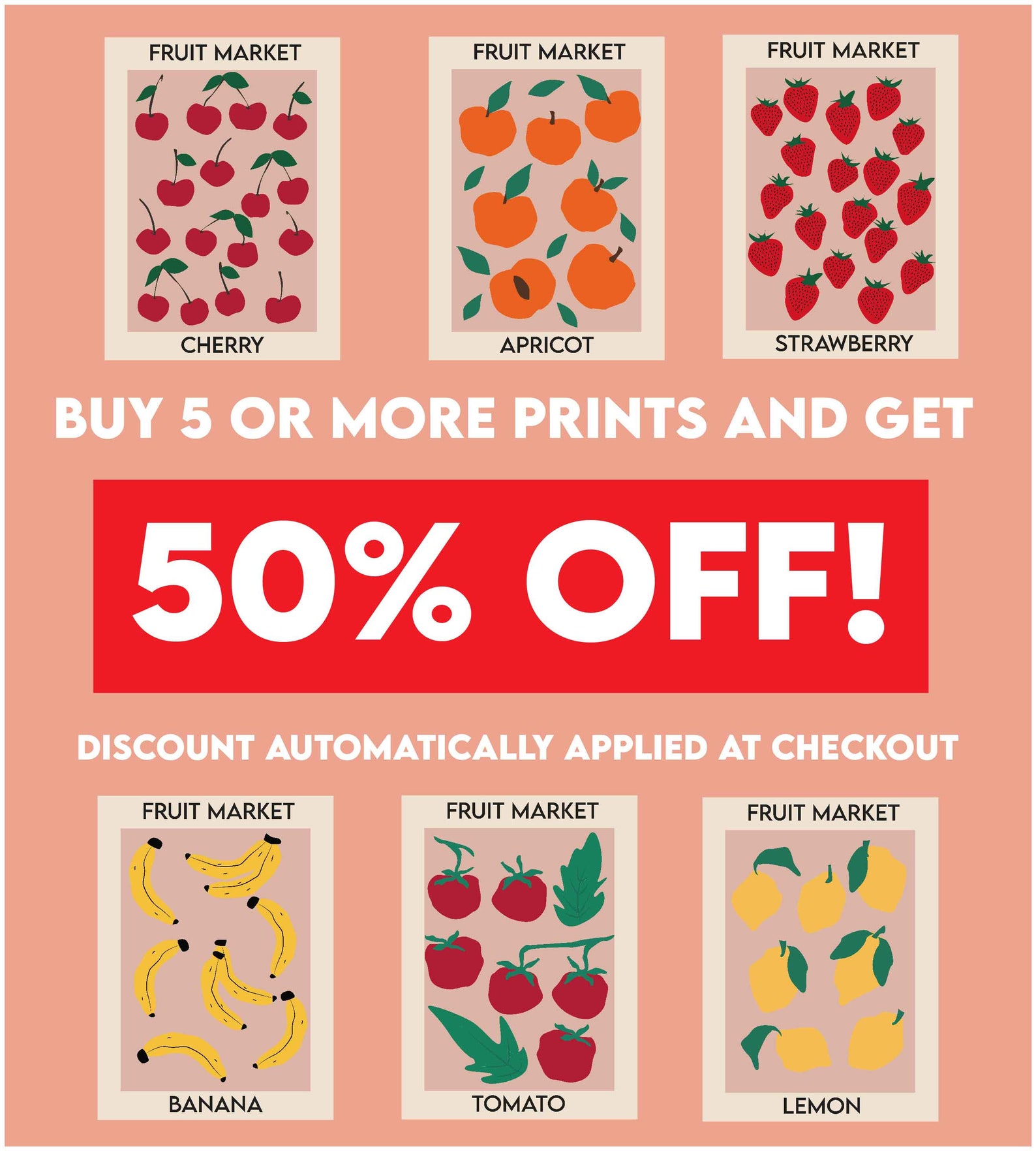 Fruit Market Poster Cherry Print Printable Wall Art - Etsy