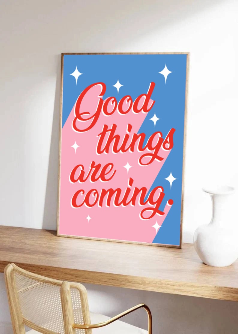 Trendy Typography Digital Prints Wall Art Print Good Things - Etsy