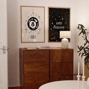 Trendy Retro 8 Ball Print, Illustration, Vintage Wall Art, Eight Ball ...