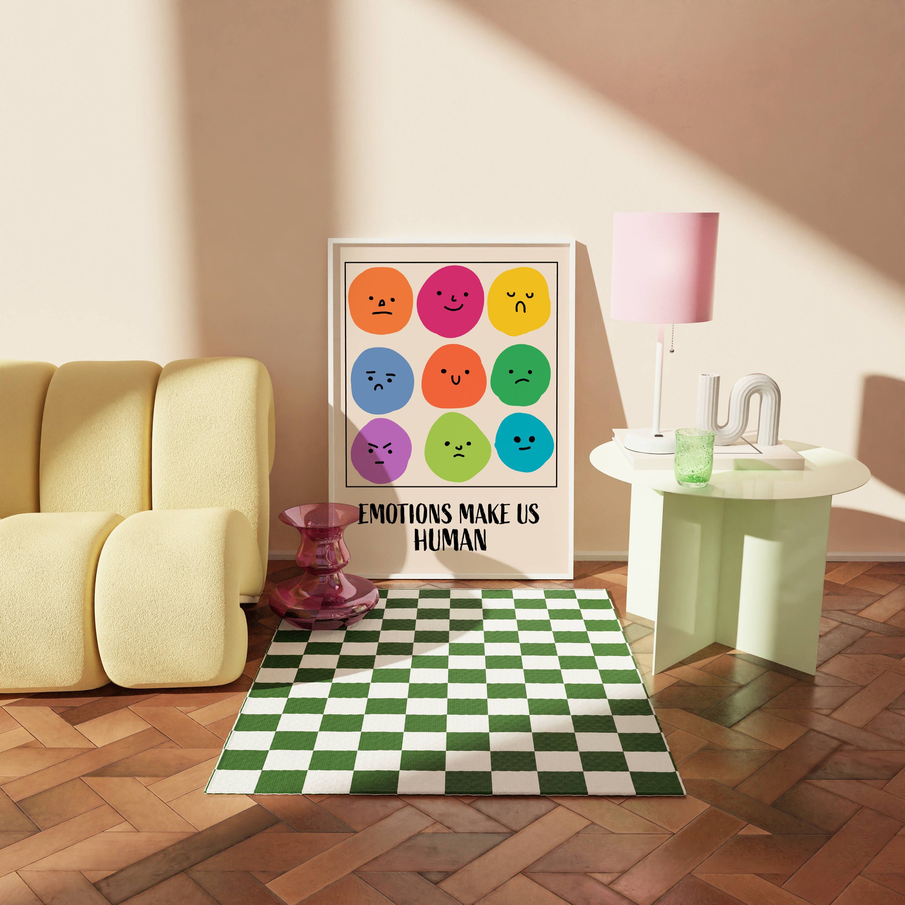 Retro Emotions Print Mood Poster Wall Art Typography Wall Art Print ...