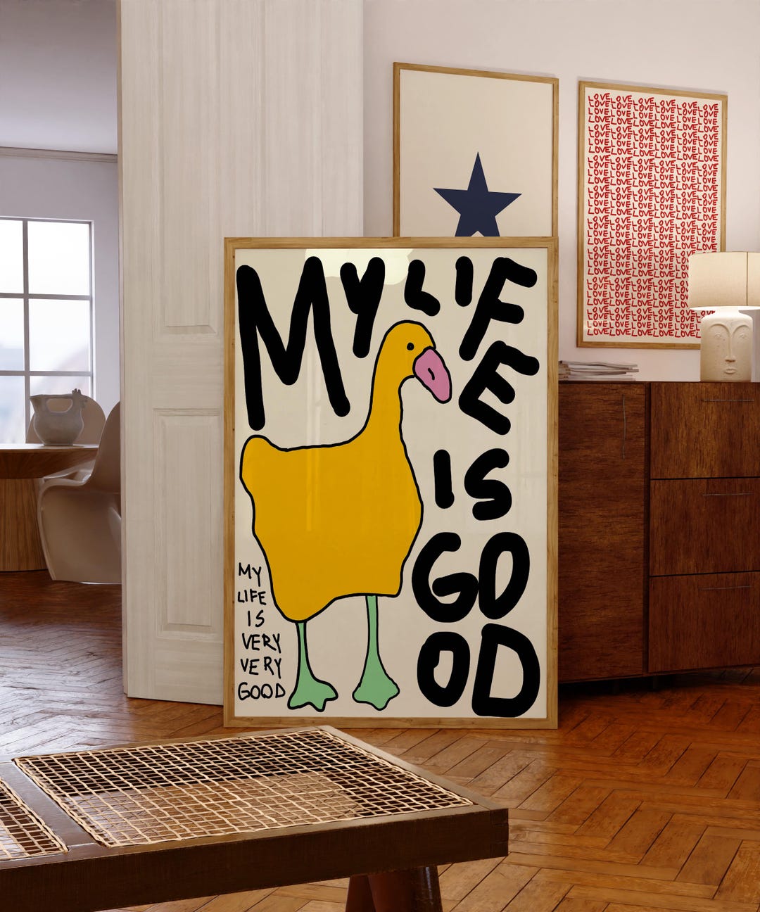 My Life is Good Print Illustration Poster Wall Art Y2K Aesthetic Poster ...