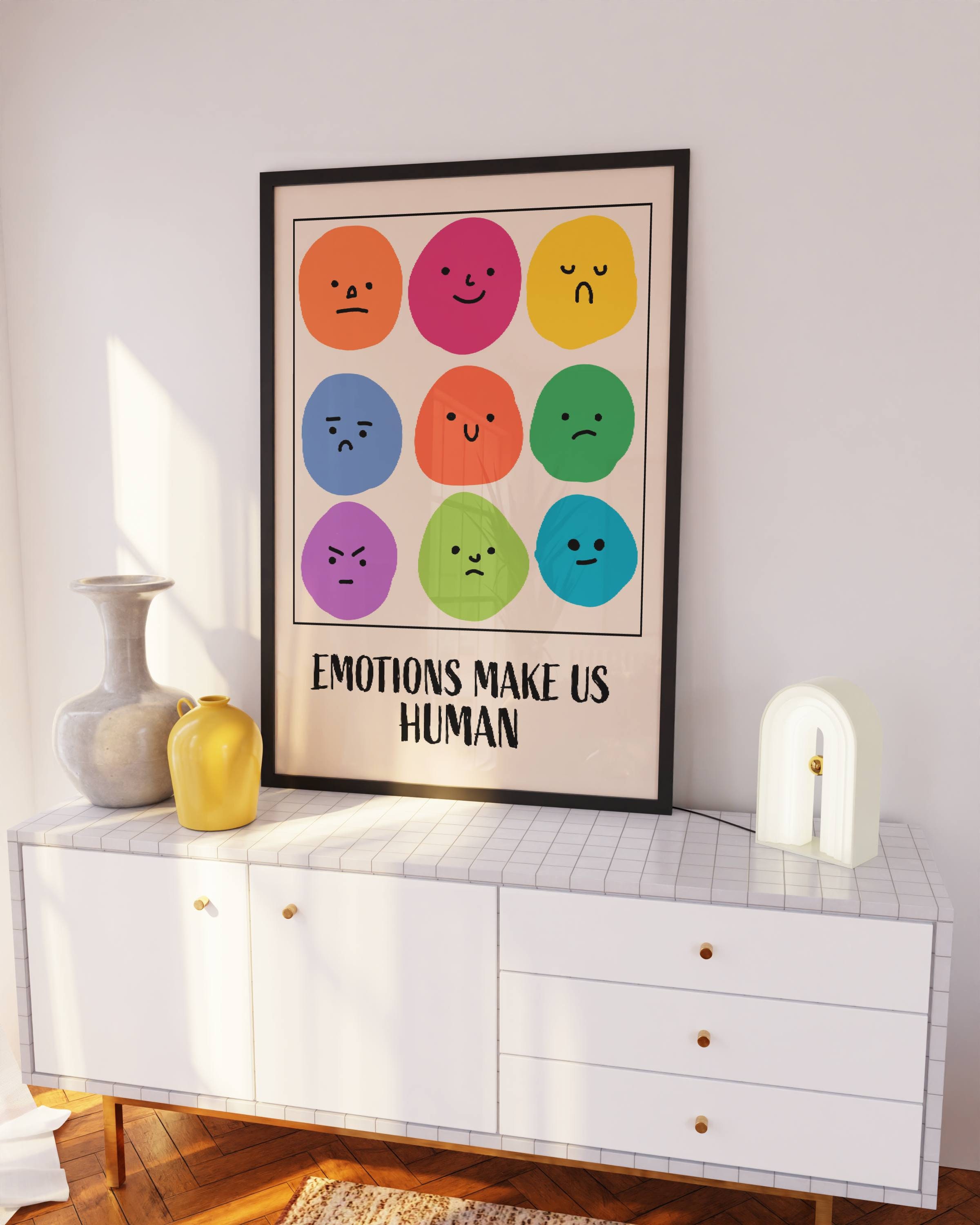 Retro Emotions Print Mood Poster Wall Art Typography Wall Art Print ...