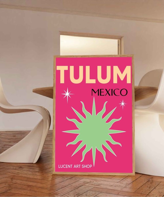Tulum Poster Mexico Print Boho Prints Graphic Art Wall - Etsy